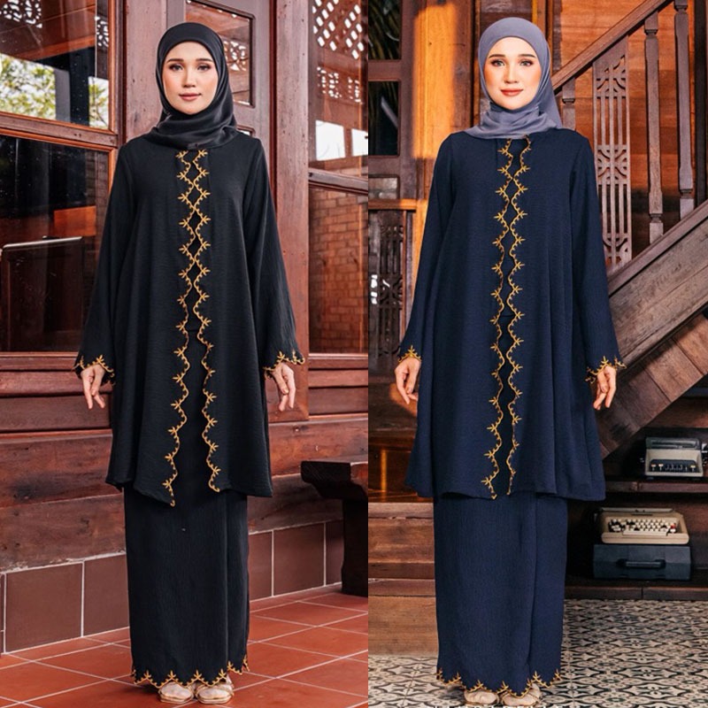[Polyester Fabric] Baju Raya 2024 Viral Pandaeyes Baju Kurung Kebaya ...