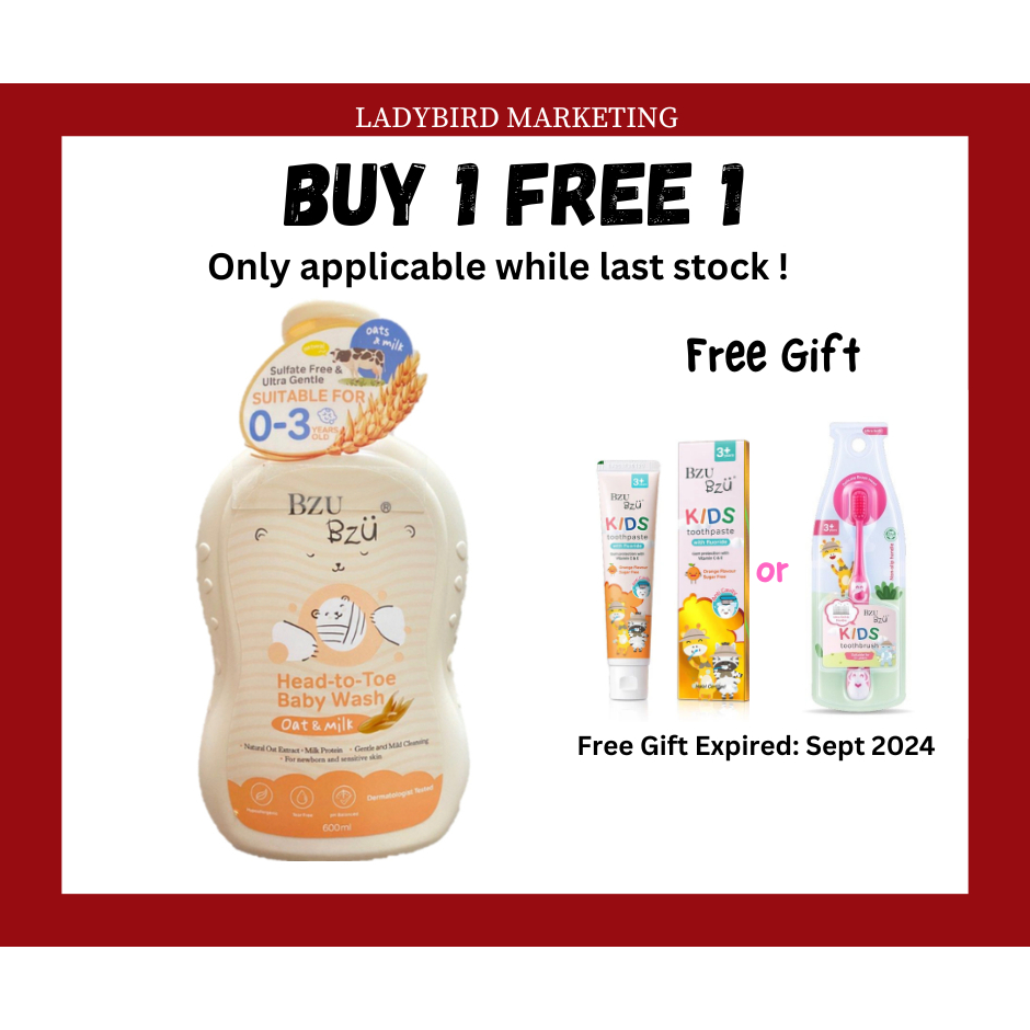 BZU BZU Head to Toe Baby Wash Oat & Milk ( 600ml ) / Sabun Mandian Susu ...