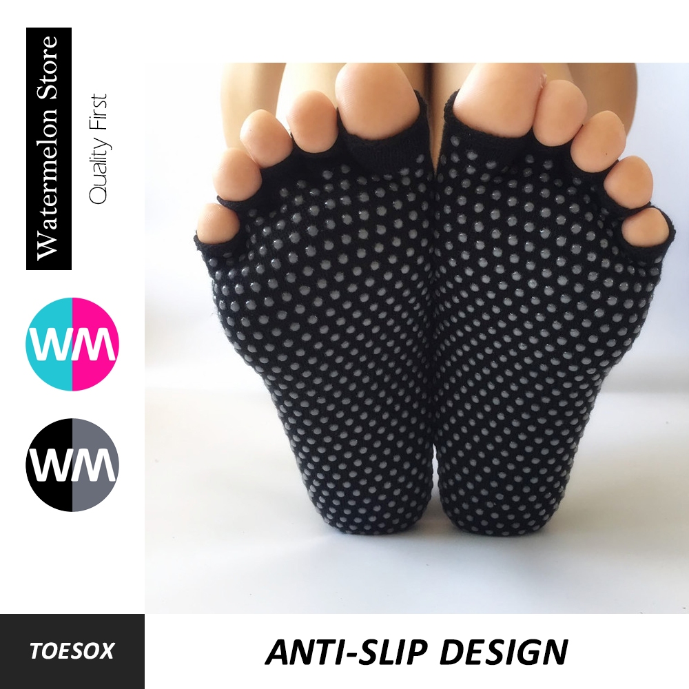 Toesox Wanita Stokin Buku Lali Women Low Rise Half Toe Grip Non-Slip ...