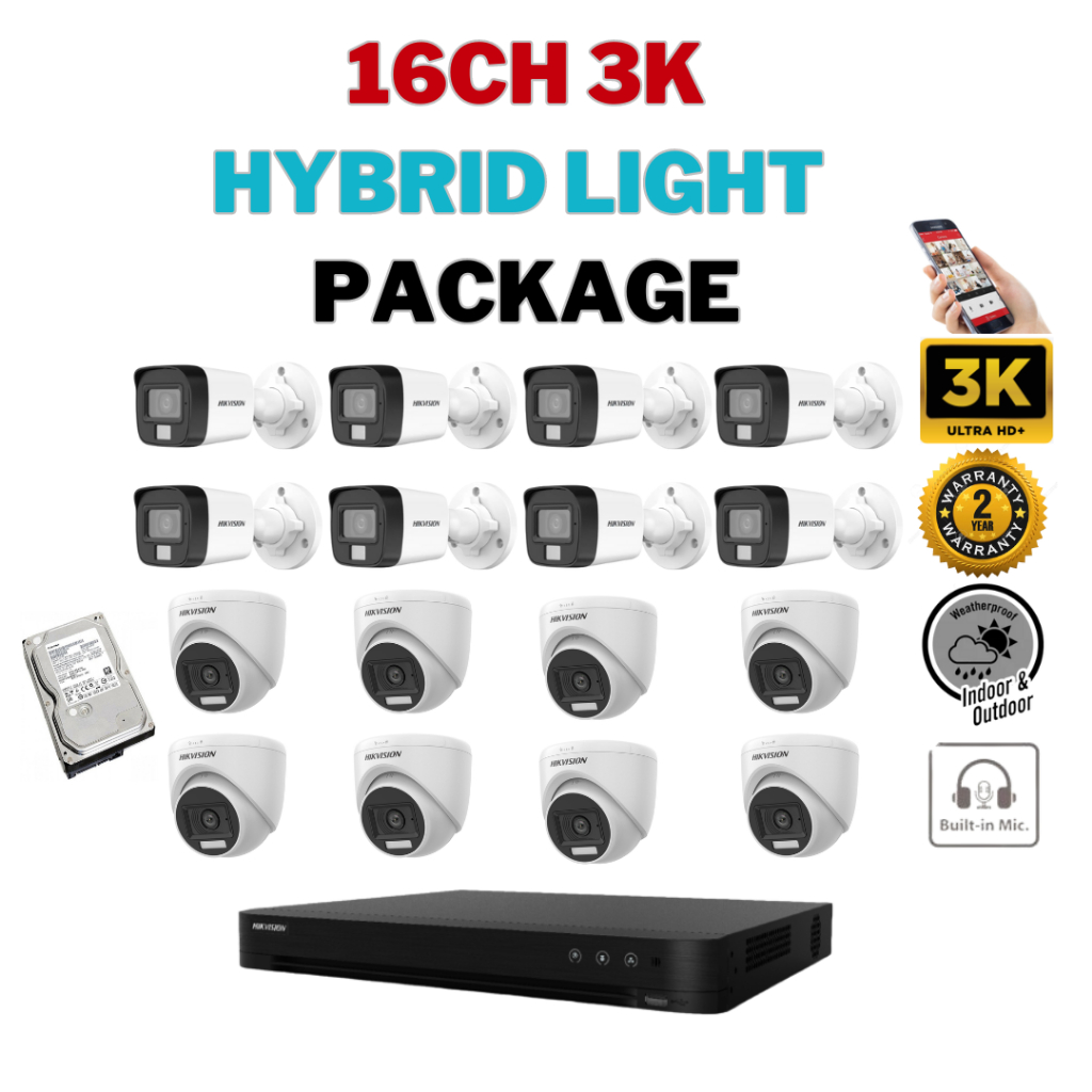 HIKVISION CCTV SET (World No. 1) 16CH 3K Hybrid iDS-7216HUHI-M2/X/DS ...