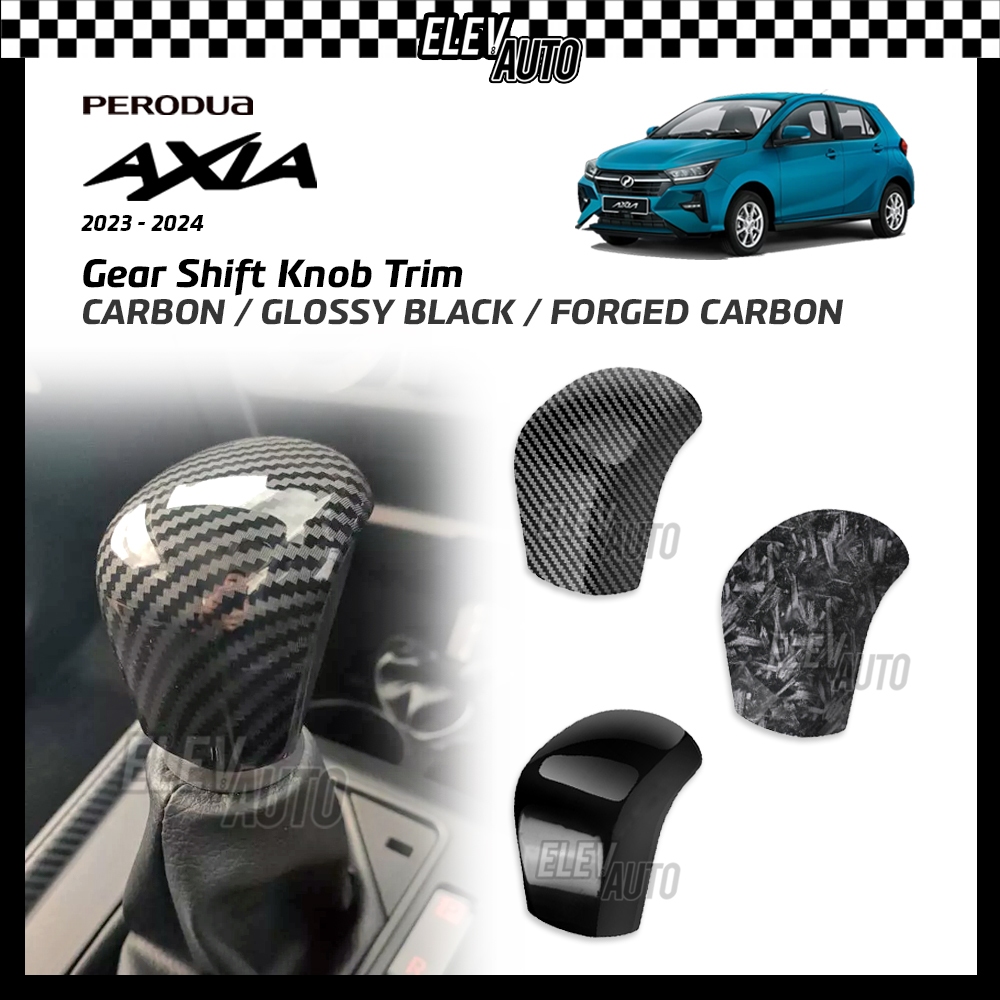 Perodua Axia 2023 2024 Gear Shift Knob Trim Carbon Fiber Black Interior ...