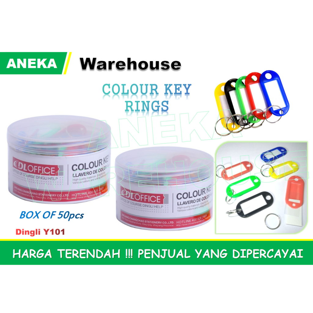 DINGLI Colour Key Rings / Key Chain / Y101 / Box Of 50pcs / READY STOCK ...