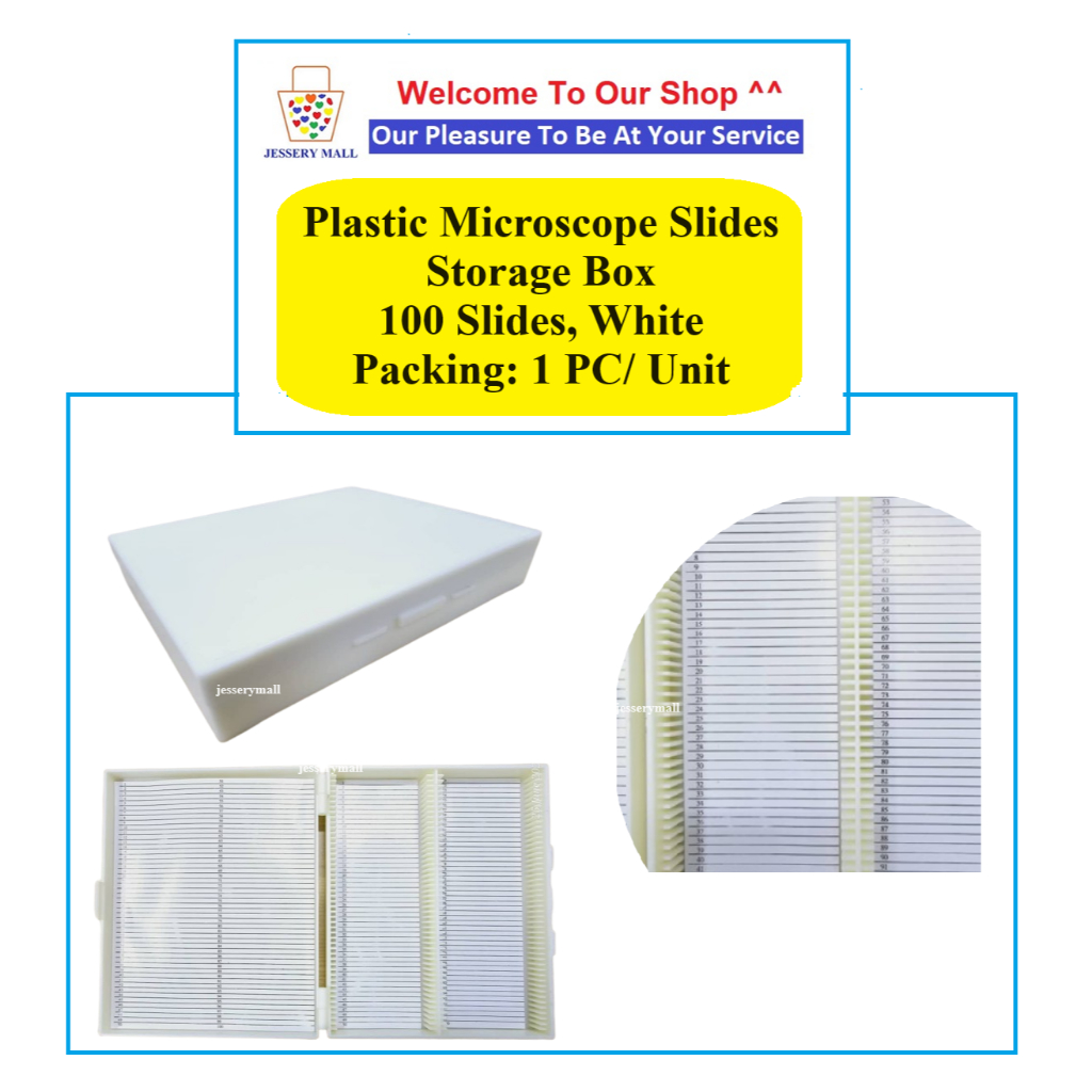 Plastic Microscope Slides Storage Box for 100 Slides (Packing: 1pcs ...