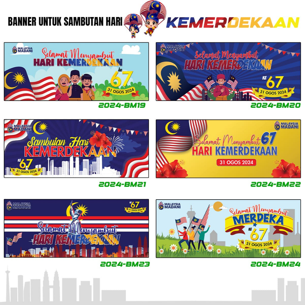 {PART 1} BANNER HARI KEMERDEKAAN/MERDEKA YANG KE-67 TAHUN 2024 PELBAGAI ...
