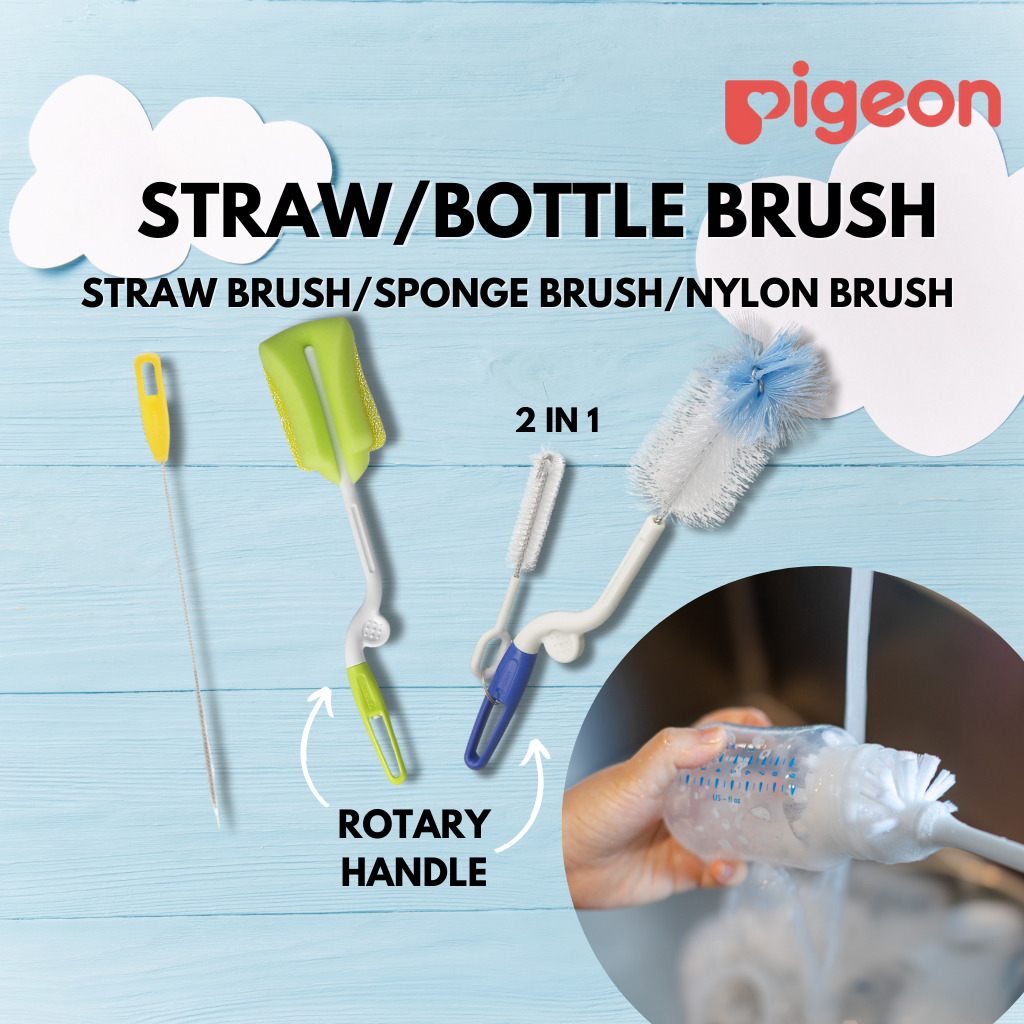 PIGEON BOTTLE BRUSH NYLON/SPONGE / STRAW BRUSH | Shopee Malaysia