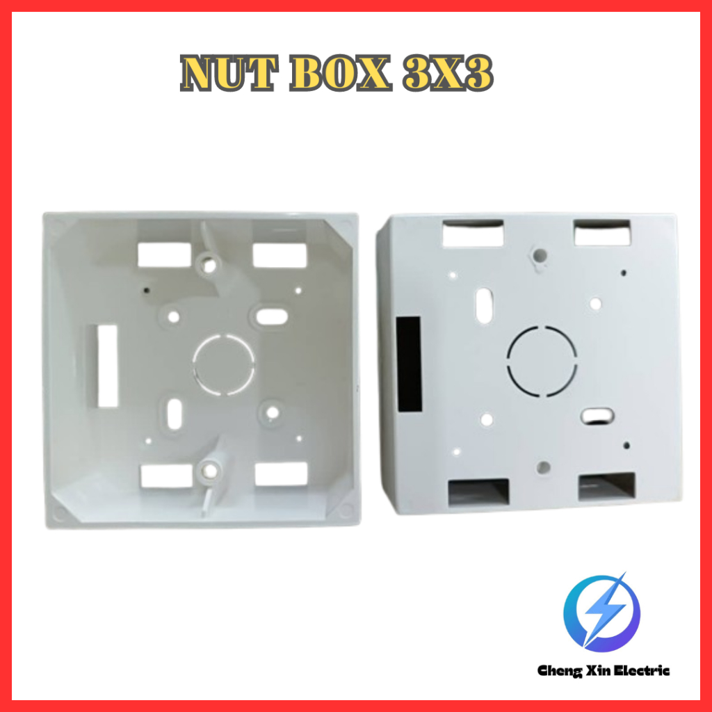 PVC BOX SURFACE TYPE NUT / ELECTRICAL BOX / WHITE BOX / Switch Socket ...