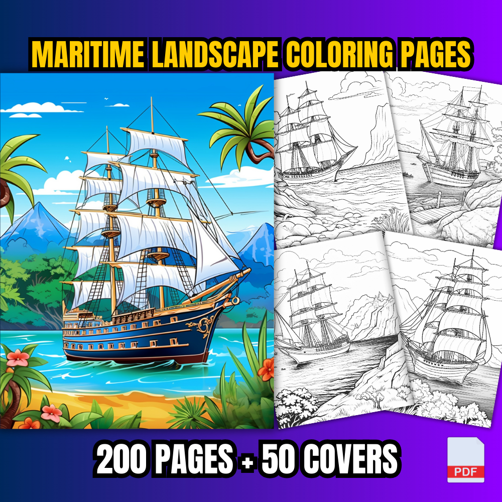 200 Maritime Landscape Coloring Pages | Shopee Malaysia