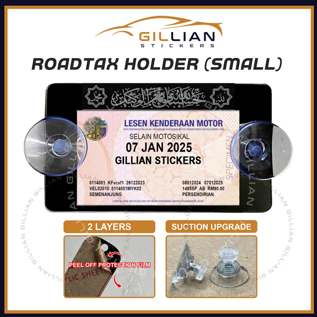 Roadtax Holder Car Small Size Sticker Jawi 10 Premium Pemegang Rotek ...