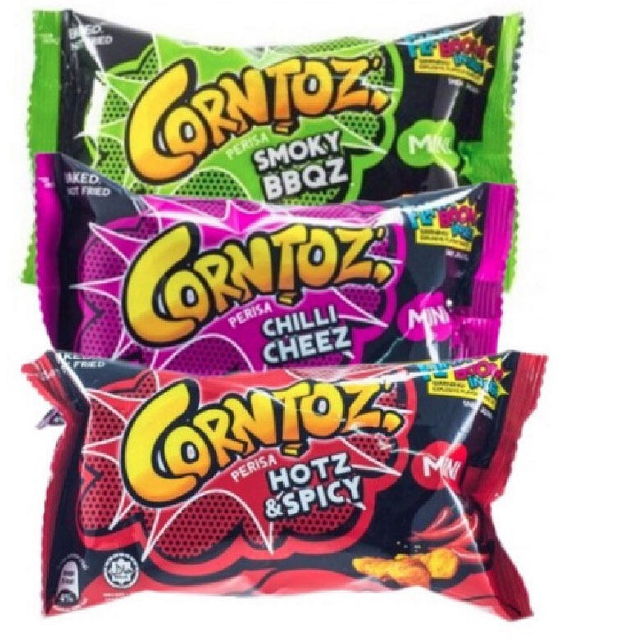 Corntoz Snack 15G*30 - Smoky BBQ / Chili Cheez / Hot & Spicy | Shopee ...
