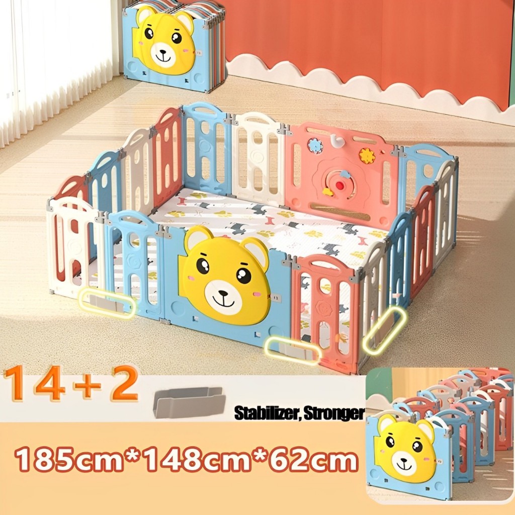 Foldable Gaming Fence Baby Fence (10/16/18/20 Panel) Baby Play Yard ...