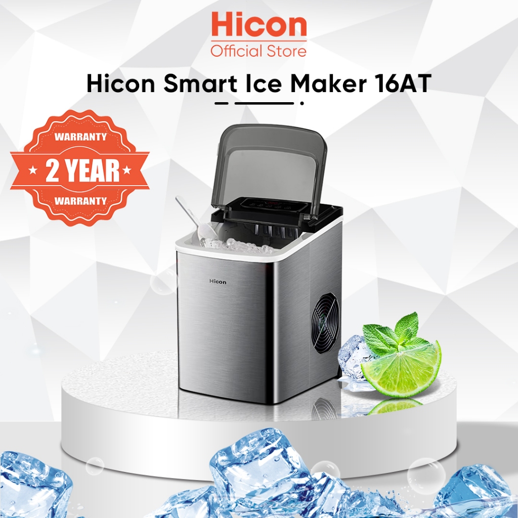 Hicon mesin pembuat ais Stainless steel Mini Electric Ice Maker 16AT (15kg) | Shopee Malaysia
