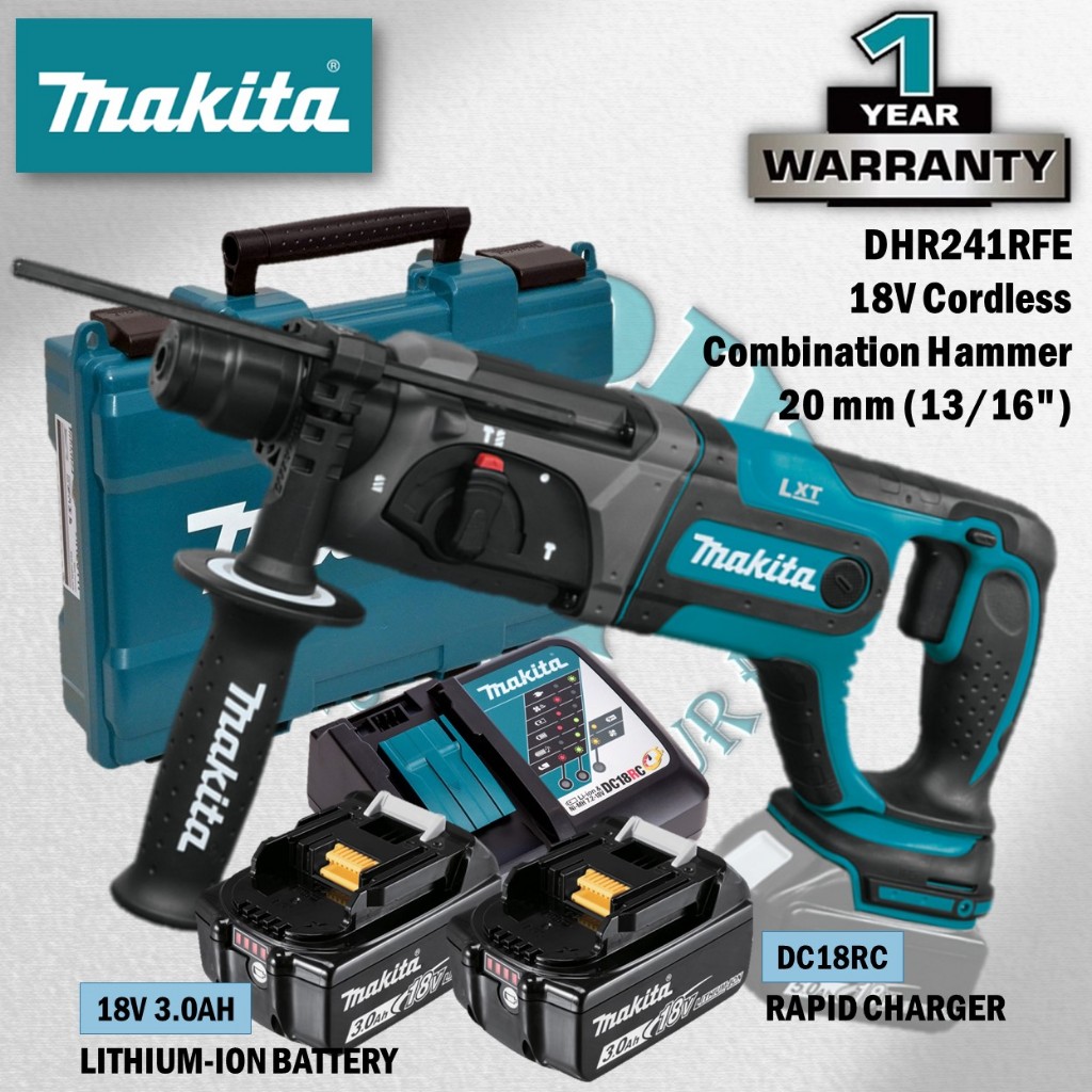 MAKITA DHR241Z / DHR241RFE 18V Cordless Combination Hammer 20MM (13/16 ...