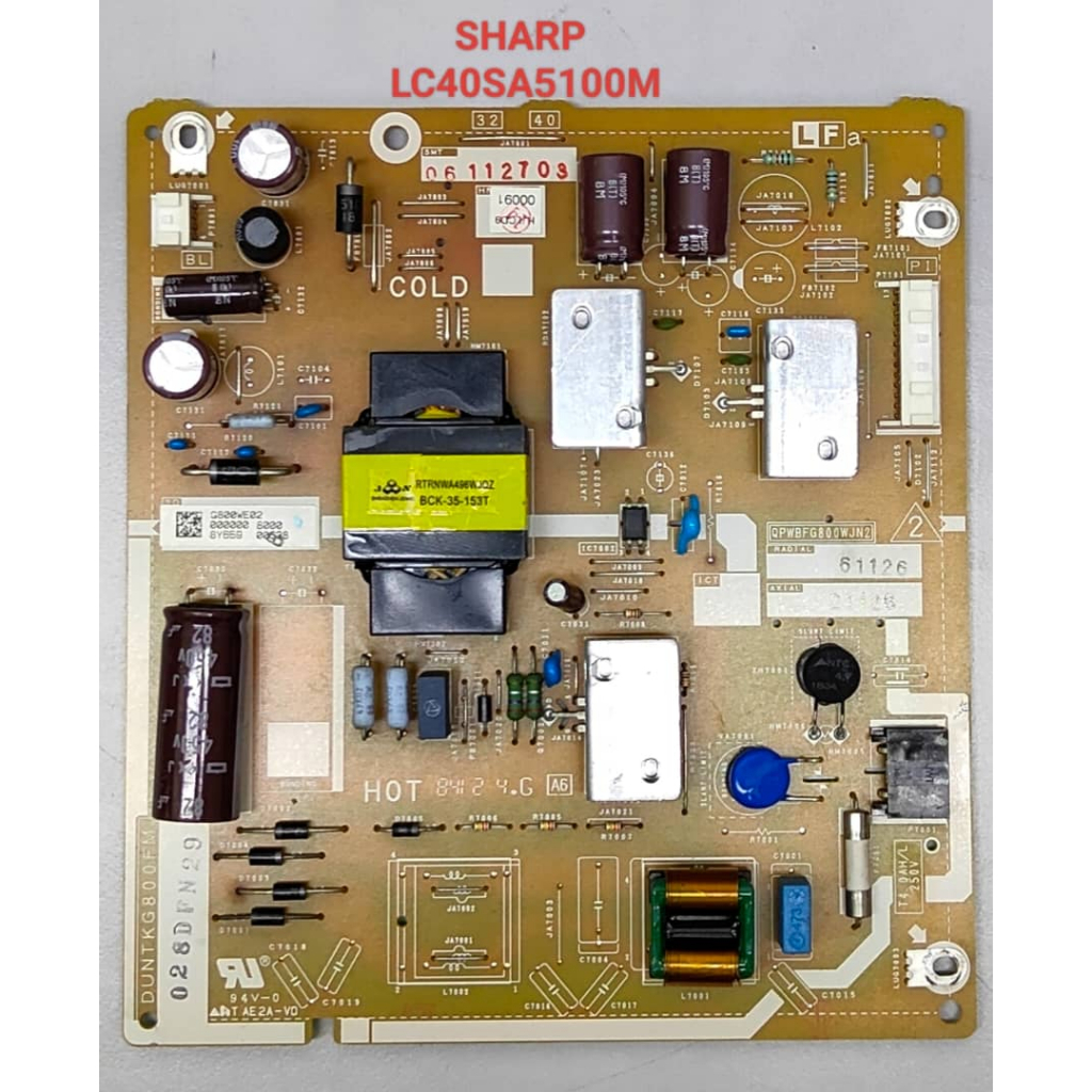 SHARP LC-40SA5100M /LC40SA5100M(QPWBFG800WJN2/3) POWER BOARD ORIGINAL ...