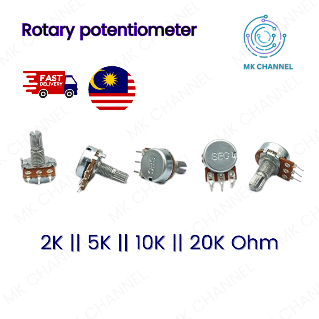 Rotary Potentiometer (2K||5K||10K||20K ohm) | Shopee Malaysia