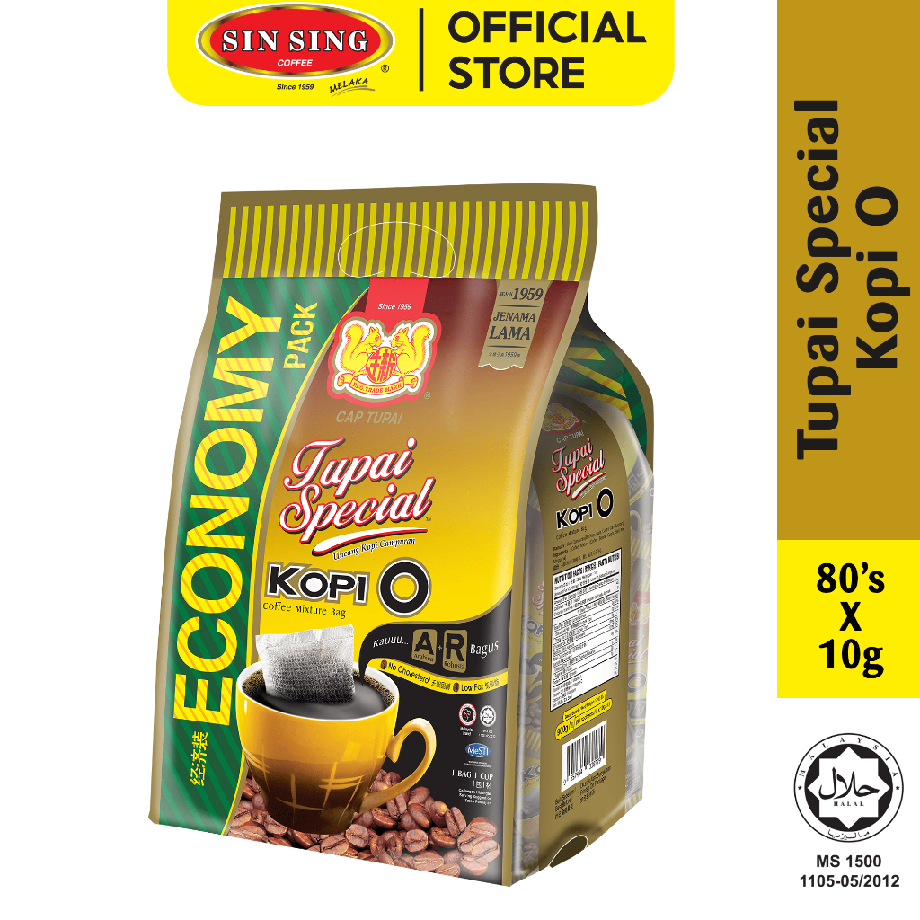 CAP TUPAI Kopi O Coffee Mixture Bags | Uncang Kopi Campuran (80's x 10g) HALAL | Shopee Malaysia