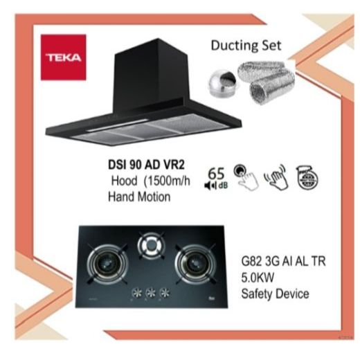 Teka DSI 90 AD VR2 Hood (1500m3/h) + G82 3G AI AL Hob (5.0KW) | Shopee ...