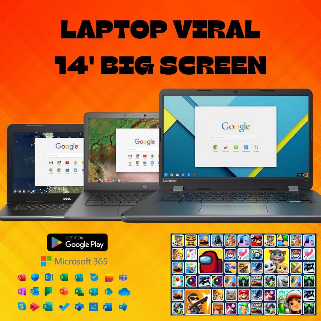 (FLASH SALE) 💥 | BIG SCREEN CHROMEBOOK ALL MODEL | STUDENTS LAPTOP l HP ...