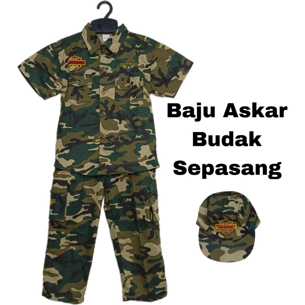 Baju Askar Budak Sepasang/ Cosplay Kids Boys &Girl Army Soldier/ Army ...