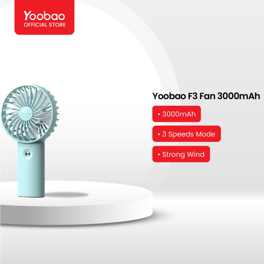 Yoobao F3 Portable Rechargeable Hand Held Mini Fan (3000mAh &6000mAh ...