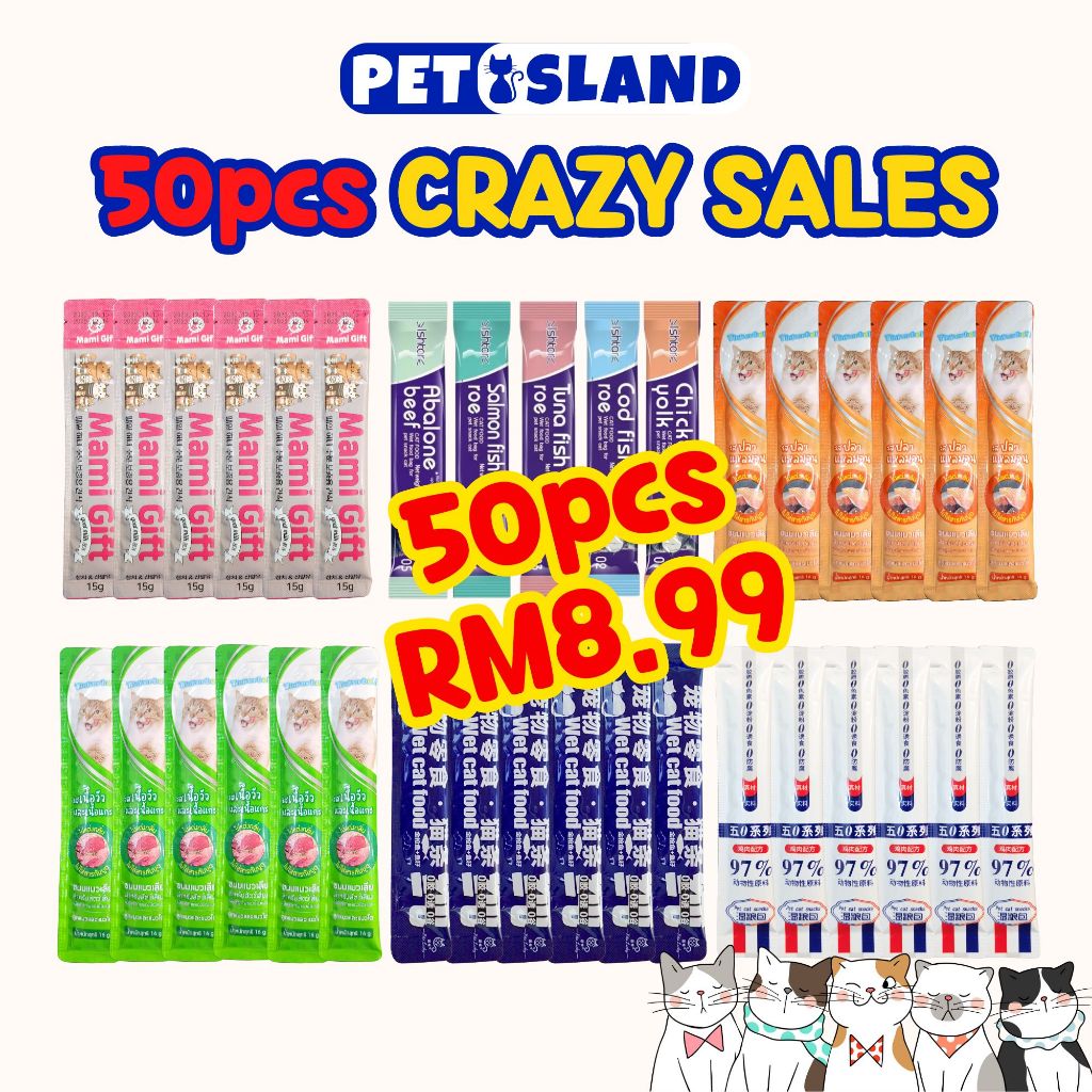 (Bundle Promo)Cat Treat Bundle Makanan Kucing Cat Wet Food Stick Creamy ...