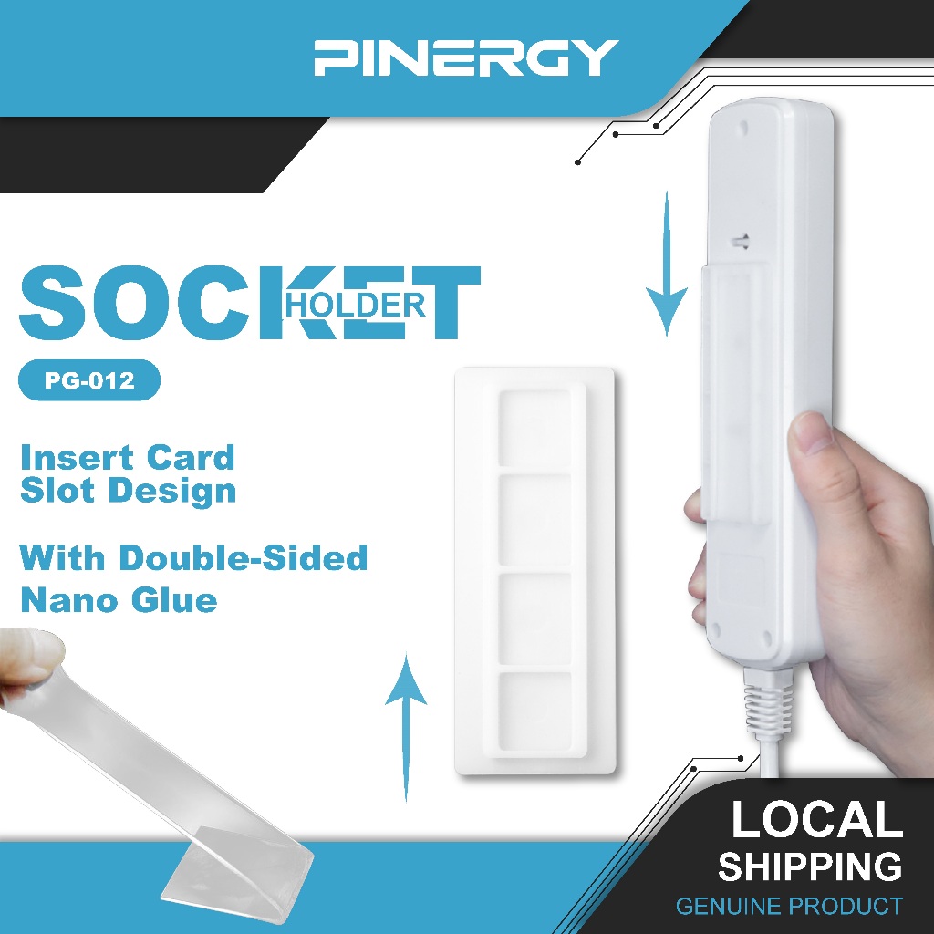 Pinergy Self Adhesive Power Strip Socket Holder Insert Card Slot Design ...