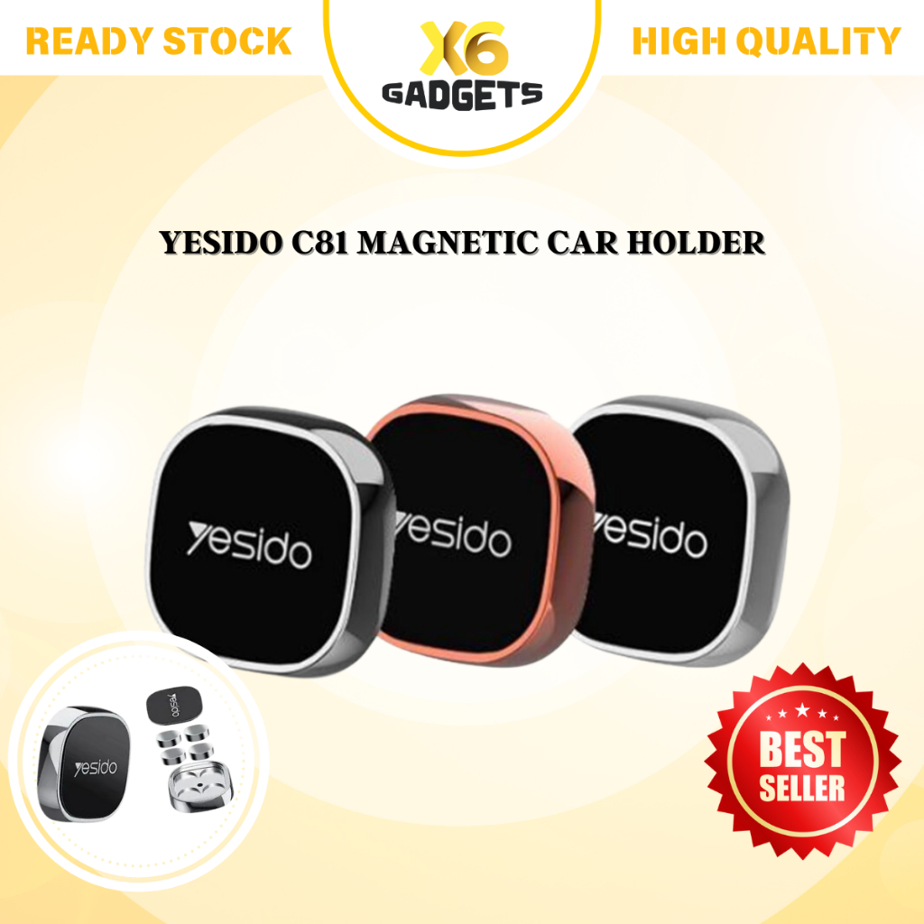 [ READY STOCK ] YESIDO C81 MAGNETIC CAR PHONE HOLDER METAL ROUND MAGNET ...