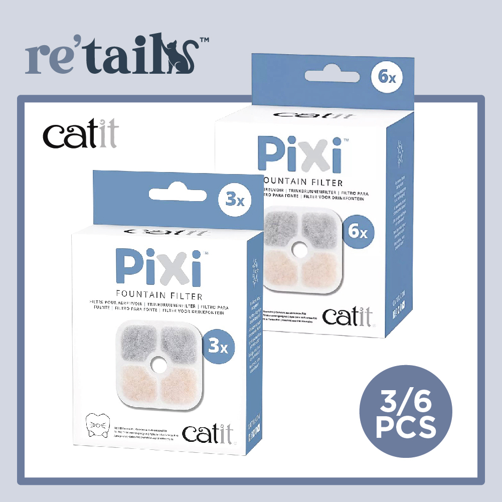 Catit Pixi Drinking Fountain Filter Replacement Triple Action Filter (3 ...
