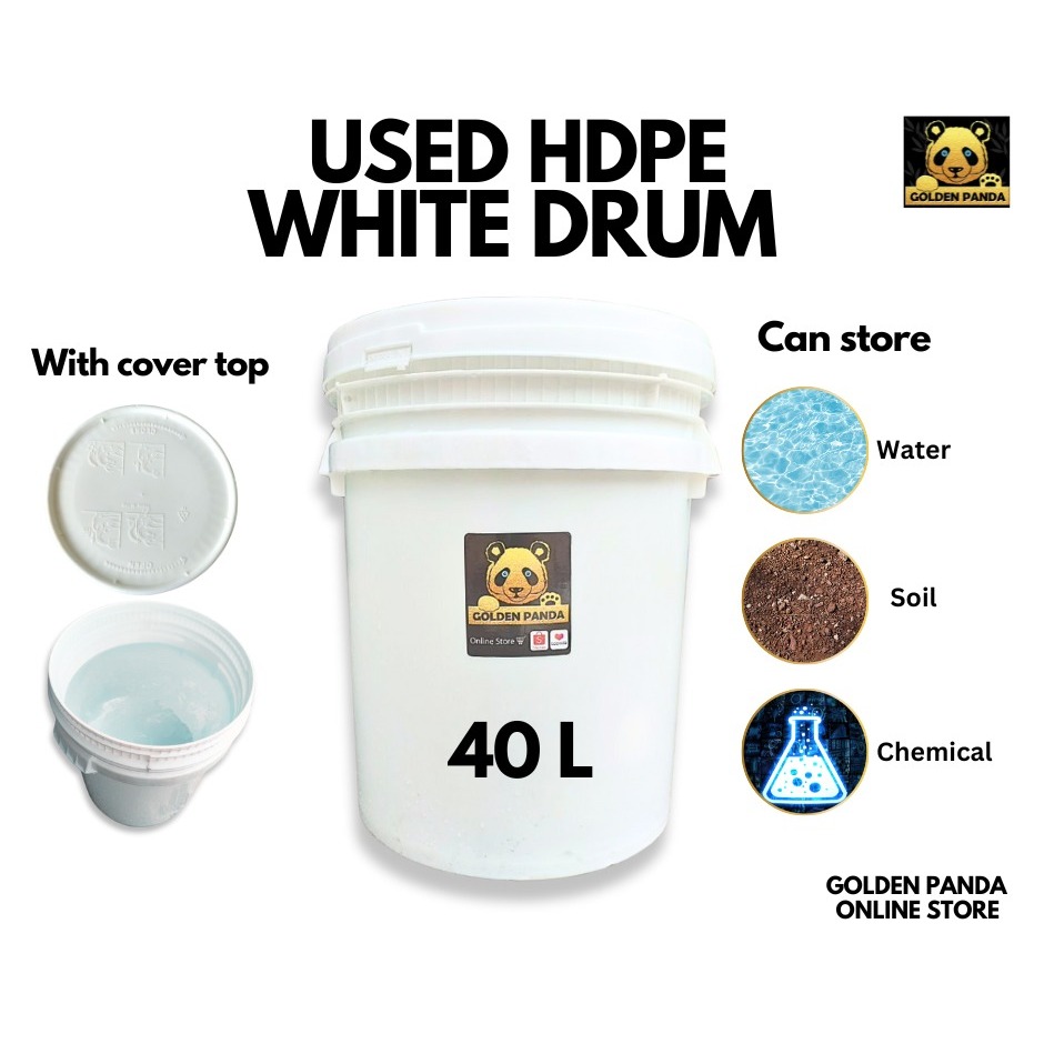 [USED] Tong Kosong 40L 40Kg HDPE Plastic Bucket/ Pail/ Drum/ Barrel ...