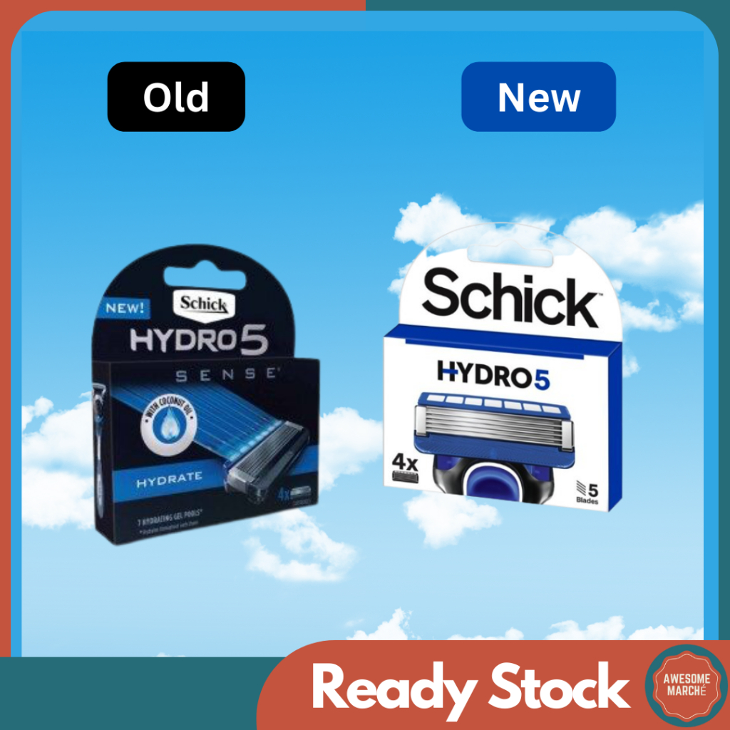 4pcs Schick Hydro5 Hydrate Refill Blade Cartridges fits any Hydro ...