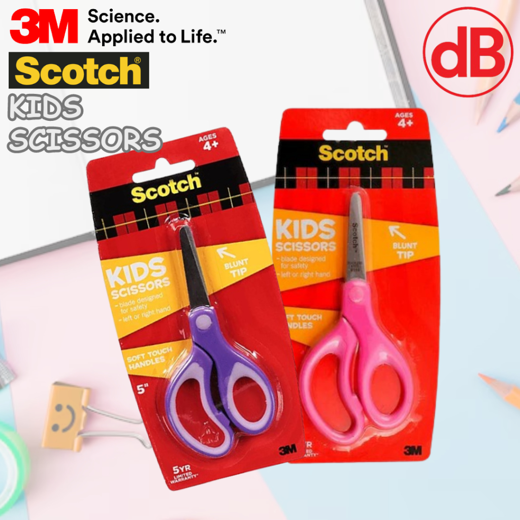 3M Scotch 1442B 5" Kids Scissors with Soft Touch Handles```` | Shopee ...