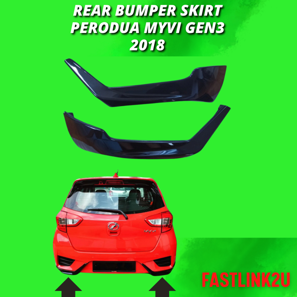 Perodua New Myvi 2018 Rear Bumper Skirt Gear Up 100% Original Not Copy ...