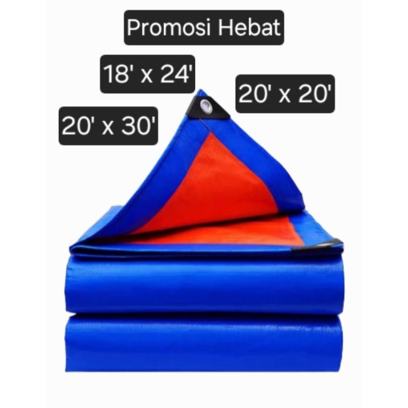 [Promosi] PE Tarpaulin Canopy Canvas / Kanvas Kanopi Biru Oren / Kanopi ...