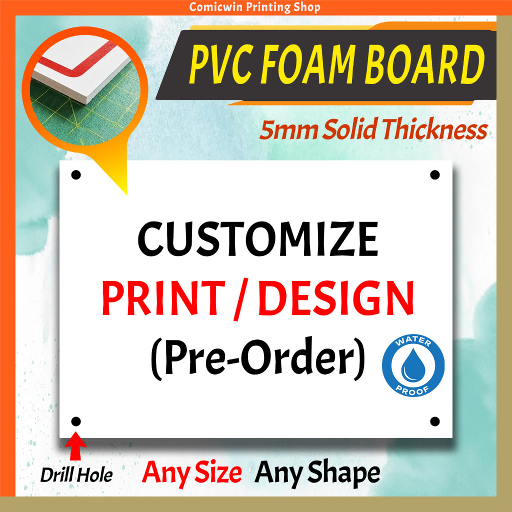 5mm PVC Foamboard (Customize Printing Order) Mockup Cheque, Welcome ...