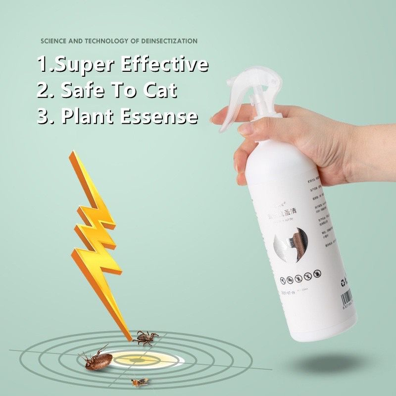 Cat Flea Spray Kutu Mites Tick Kucing 500ml Ubat Kutu Kucing Spray ...