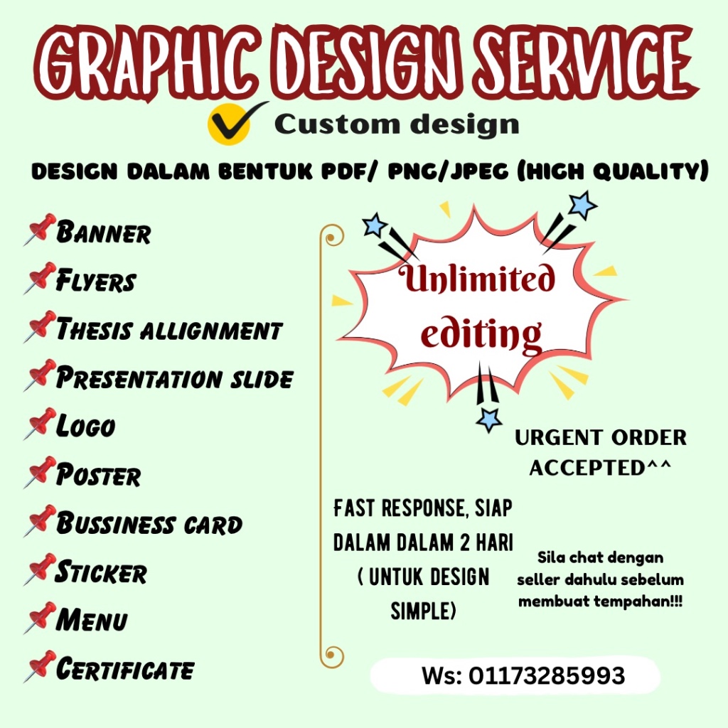 Graphic design / upah design / editing / custom design / sticker design ...