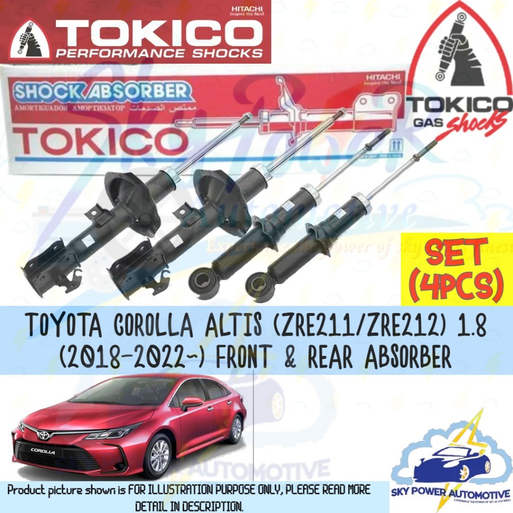 TOYOTA COROLLA ALTIS ( ZRE211 / ZRE212 ) 1.8 (2018-2022~) TOKICO TKC SHOCK ABSORBER ( SET 4PCS ...