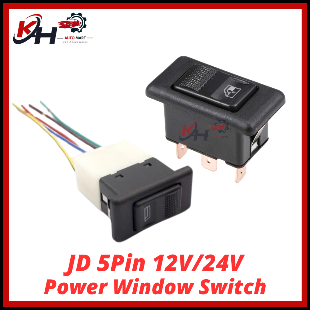 12V-24V JD 5 Pin Window Switch (Free Socket) Universal Truck Window ...