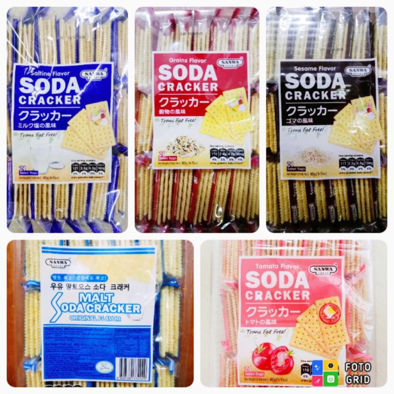 Sanwa Soda Cracker Original/Saltine/Sesame/Grains/Tomato | Shopee Malaysia