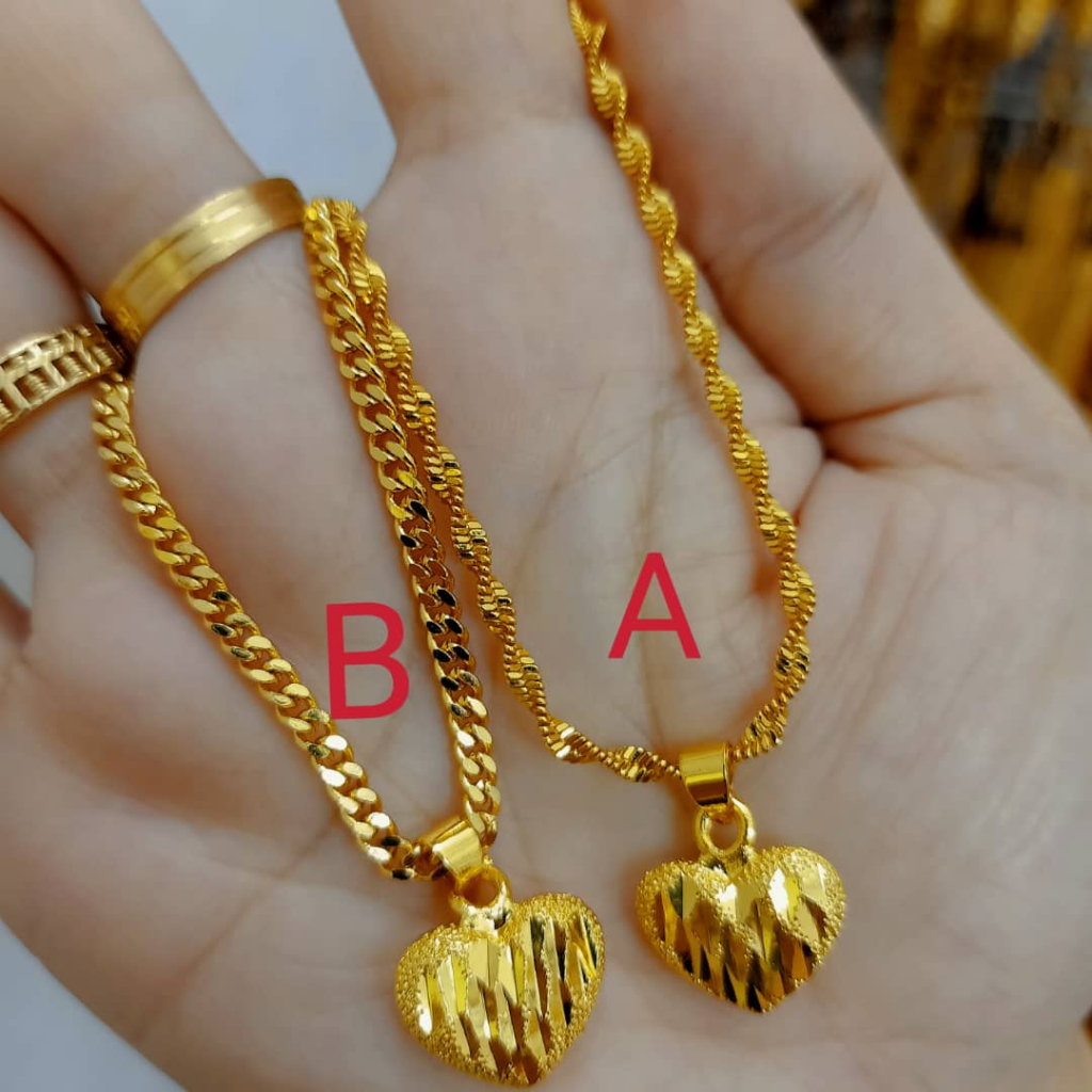 Rantai Leher +loket Emas Bangkok necklace +Pendant GOLD PLATED | Shopee ...
