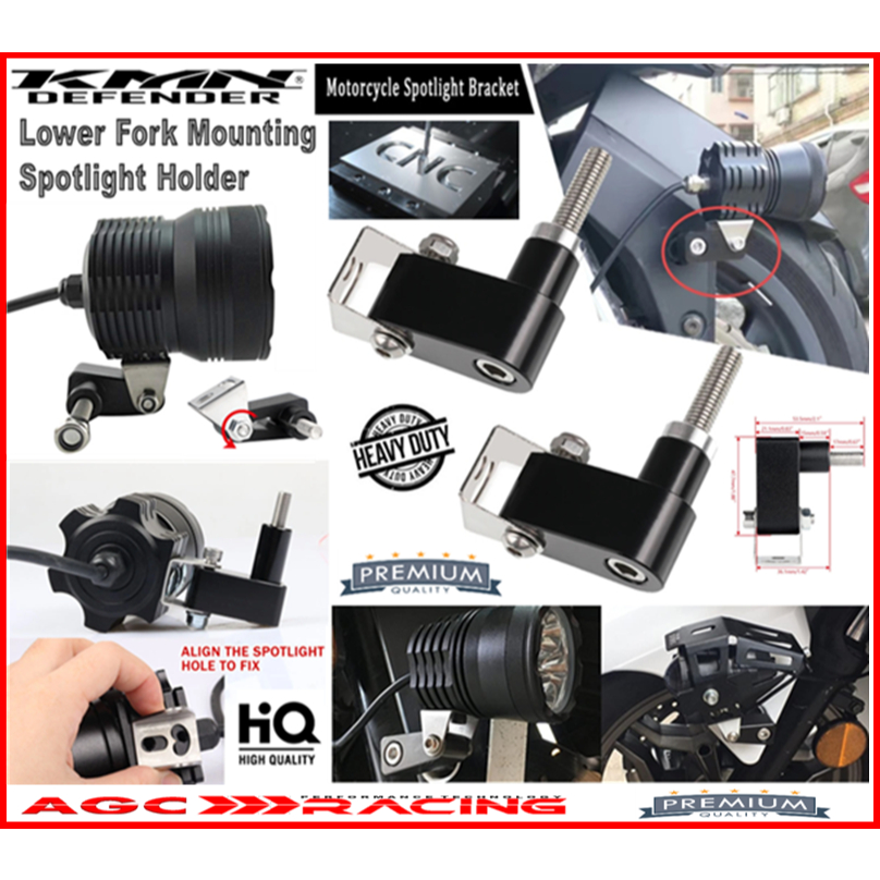 Motorcycle Lower Fork Spotlight Holder Lights Lamp Mounting Bracket ...