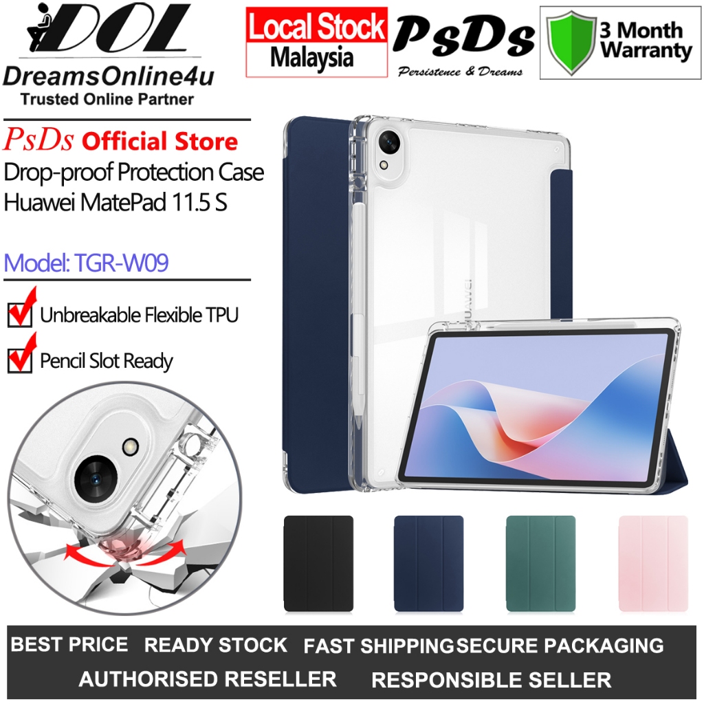 PsDs Huawei MatePad 11.5 S 2024 TGR-W09 Unbreakable Pencil Holder TPU ...