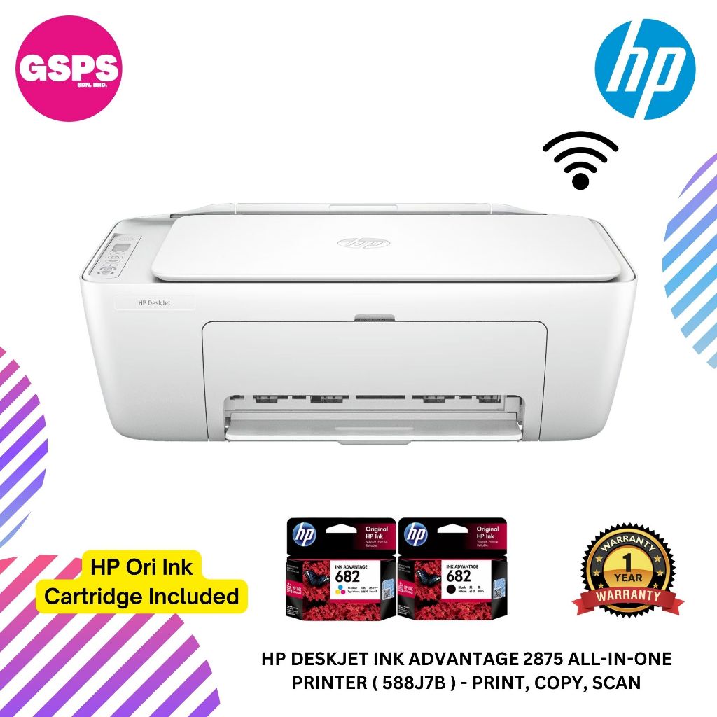 HP DeskJet Ink Advantage 2875 All-in-One Printer ( 588J7B ) - Print, copy, scan | Shopee Malaysia