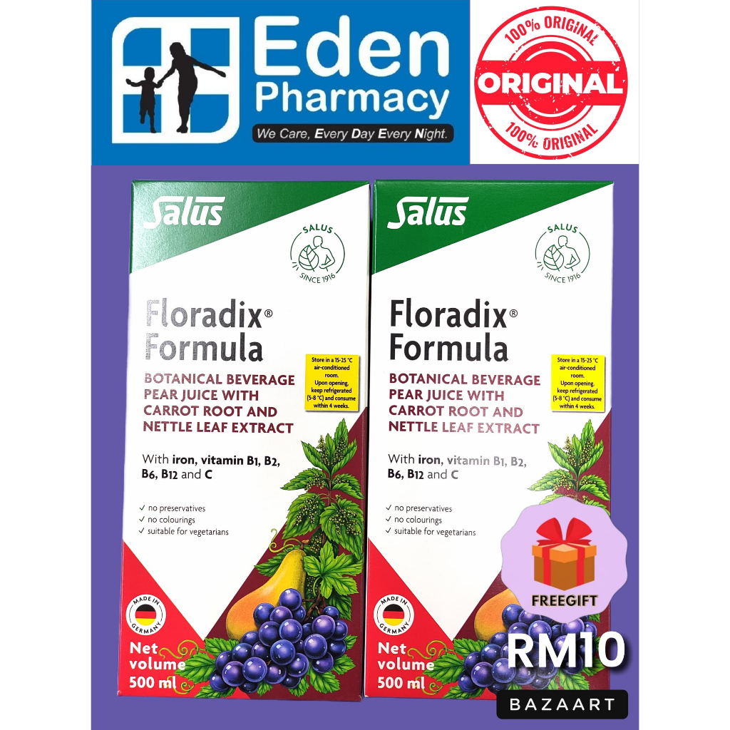 Salus Floradix Formula Botanical Beverage Mix Iron ( 2 x 500ml ) Free ...
