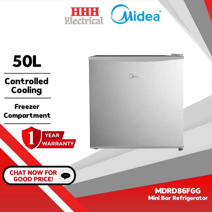 Midea 50L Mini Bar Refrigerator MDRD86FGG Peti Sejuk 1 Pintu with ...