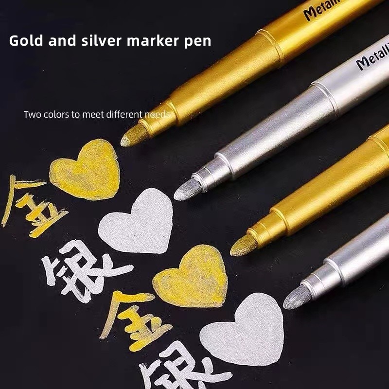 Gold Silver Color Paint Pen Metal Marker Pens Waterproof Paint Sign ...