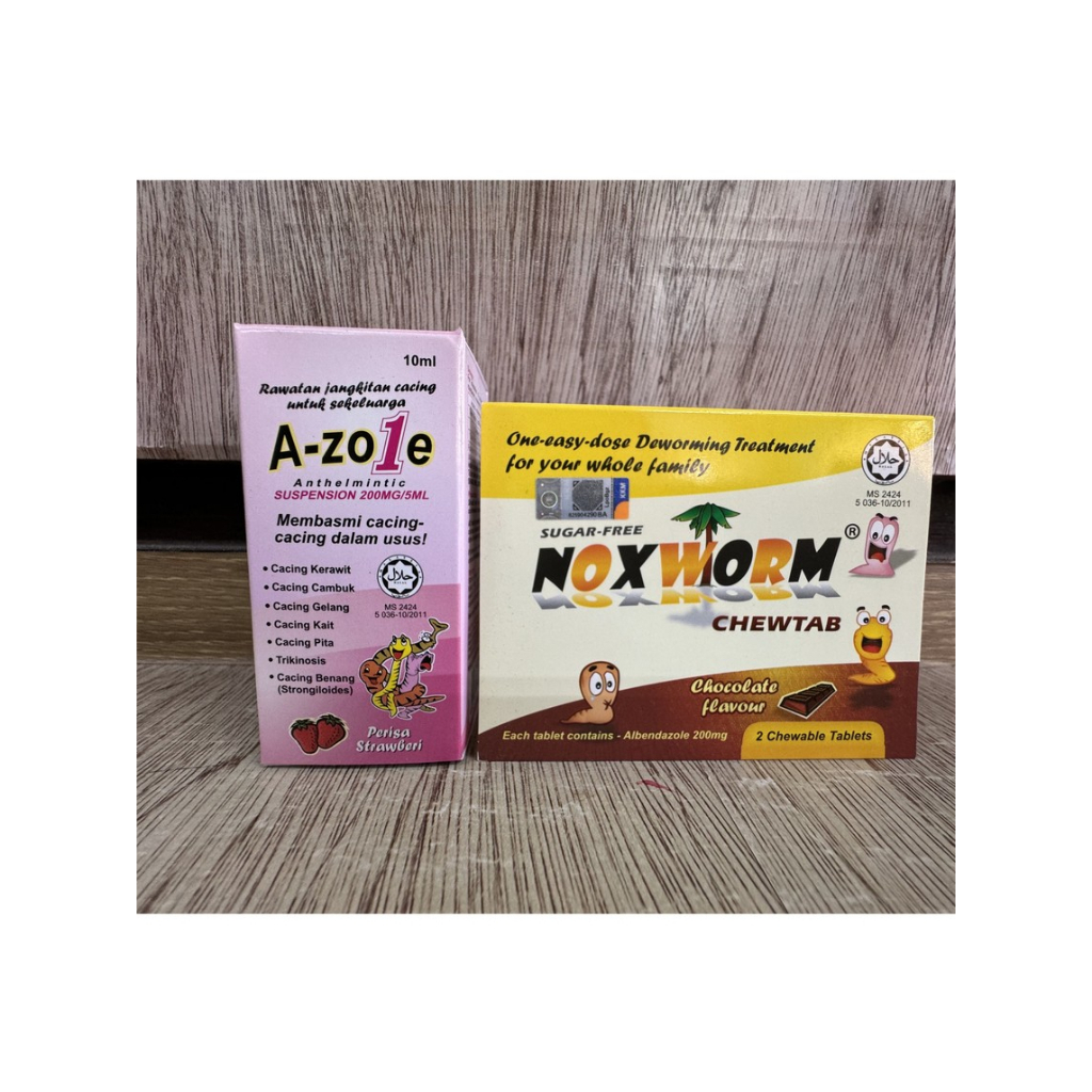UBAT CACING A-ZO1E ANTHELMINTIC SUSPENSION 10ML / Noxworm Chewable ...