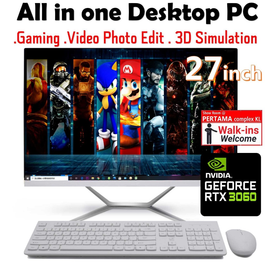 GAMING Video Photo Editing 3D Simulation 27" All in one desktop pc ...