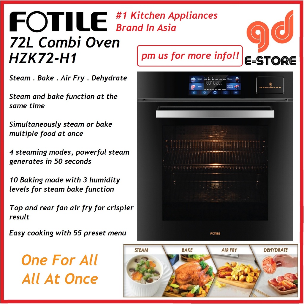 FOTILE HZK72-H1 Combi Oven 72L (Steam, Bake, Air Fry, Dehydrate) Steam-bake smart combo HZK72H1 ...
