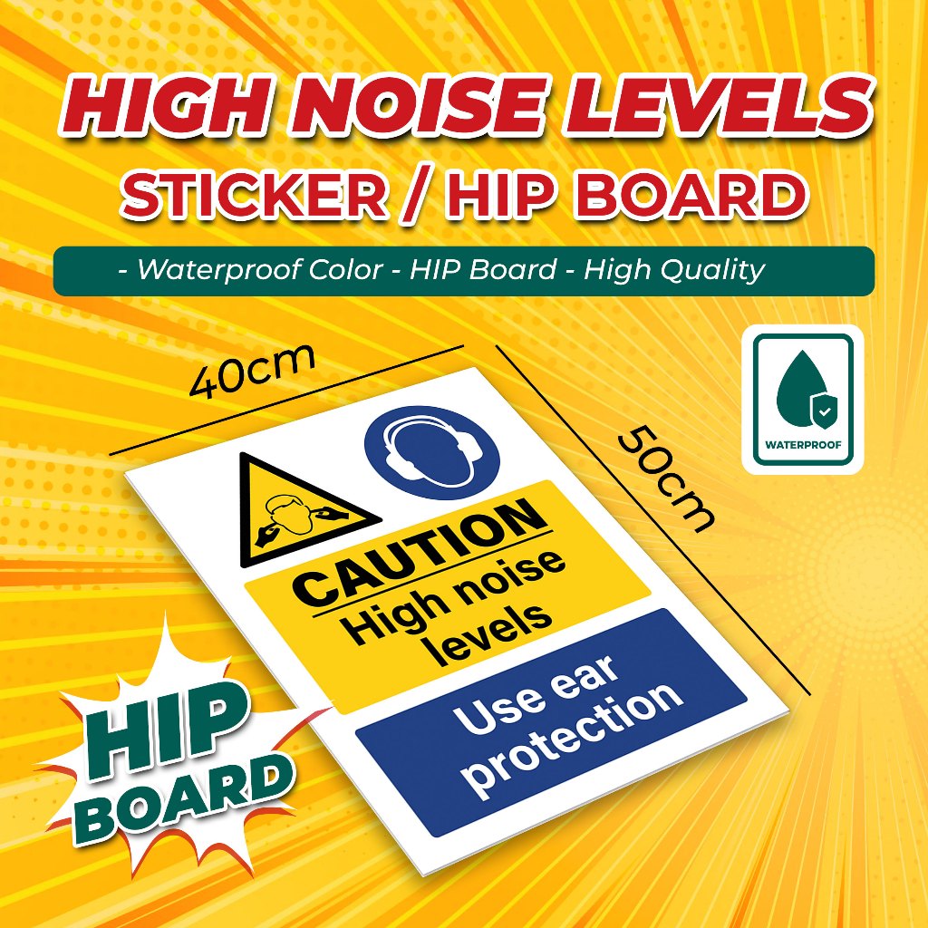High noise levels Sticker/HIP Board Signage | Shopee Malaysia