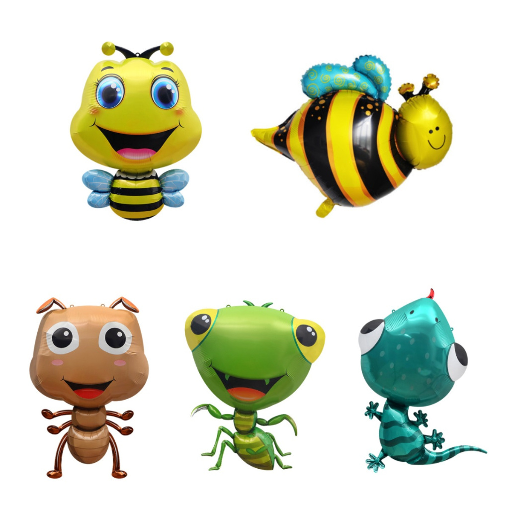 [Ready Stock] Insect Themed Foil Balloon Ant Bee Mantis Lizard Animal ...